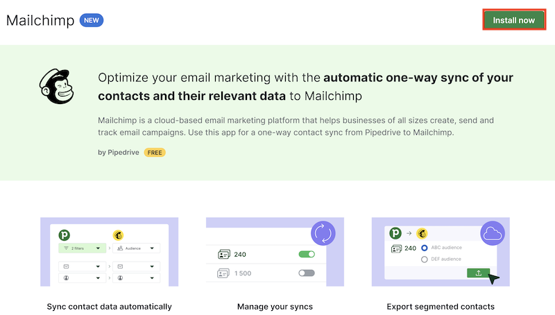 Pipedrive integration: Mailchimp - Knowledge Base | Pipedrive